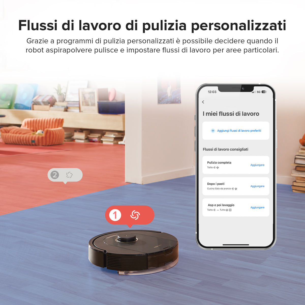 Robot aspirapolvere e panno Roborock Q5 Pro | Roborock Italy Official Site