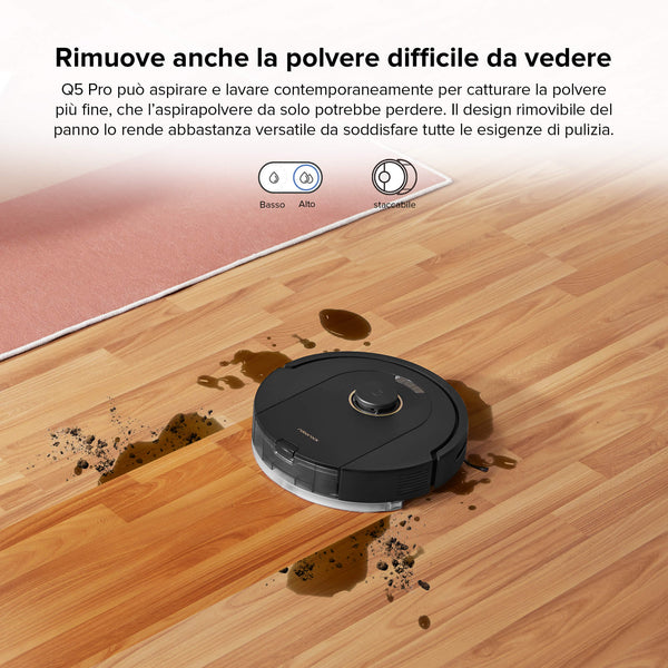 Robot aspirapolvere e panno Roborock Q5 Pro+ con stazione con svuotame | Roborock Italy Official ...